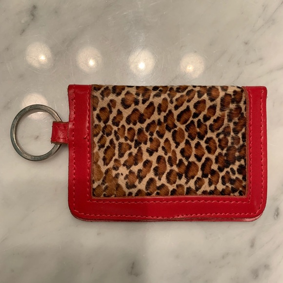 Jon Hart | Bags | Jon Hart Mink Cheetah Print Cherry Red Id Wallet ...